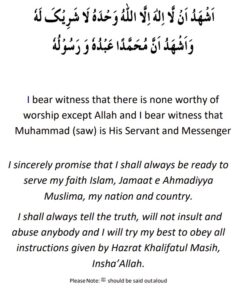 MAA Pledge - Majlis Khuddamul Ahmadiyya Nigeria